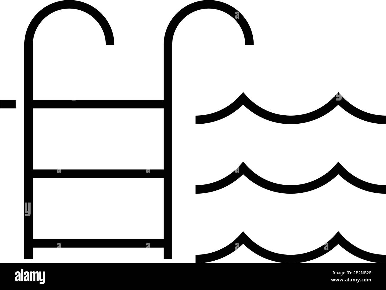 Swimming pool line icon, concept sign, outline vector illustration ...