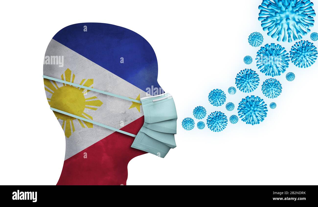 Philippines healthcare. Person with protective face mask. 3D Render ...