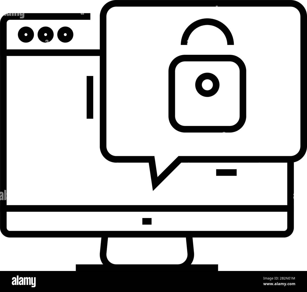 System password line icon, concept sign, outline vector illustration ...