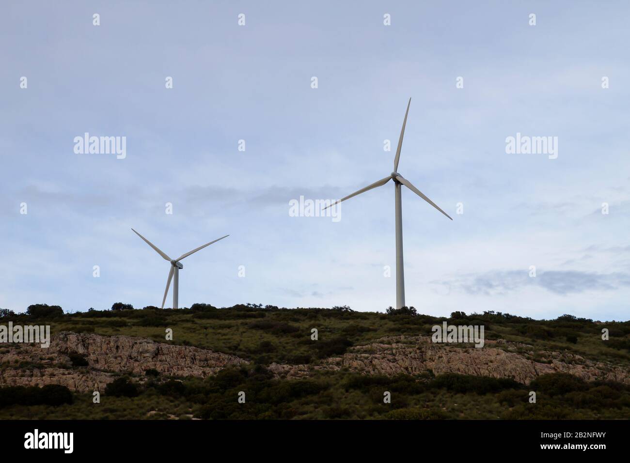 Wind turbines generating clean renewable energy Stock Photo - Alamy