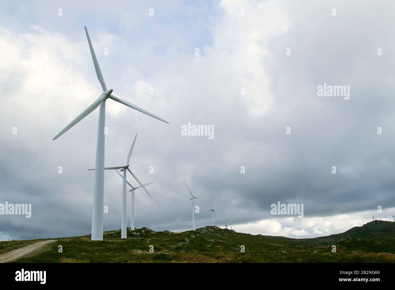 Wind turbines generating clean renewable energy Stock Photo - Alamy