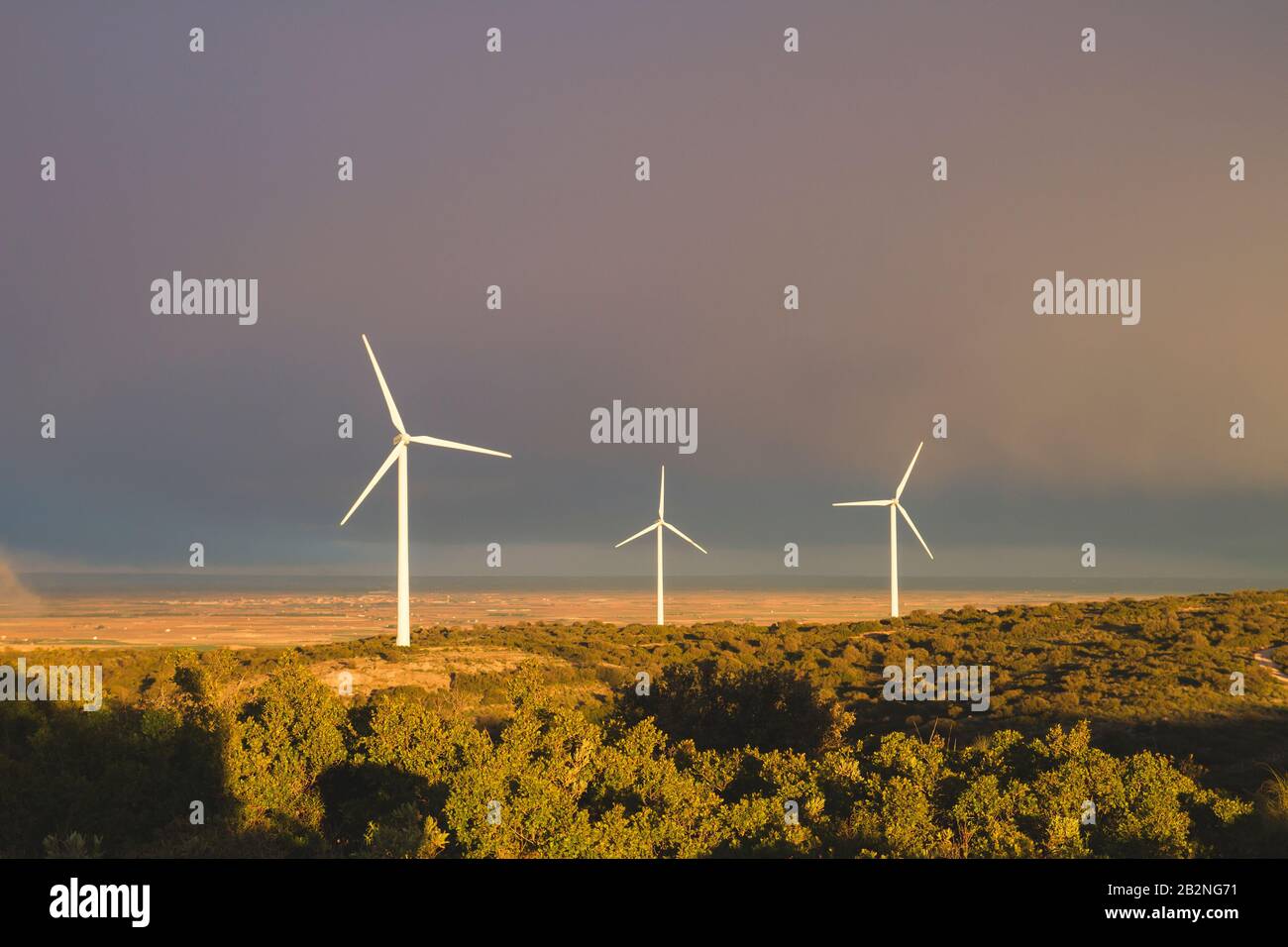 Wind turbines generating clean renewable energy Stock Photo - Alamy