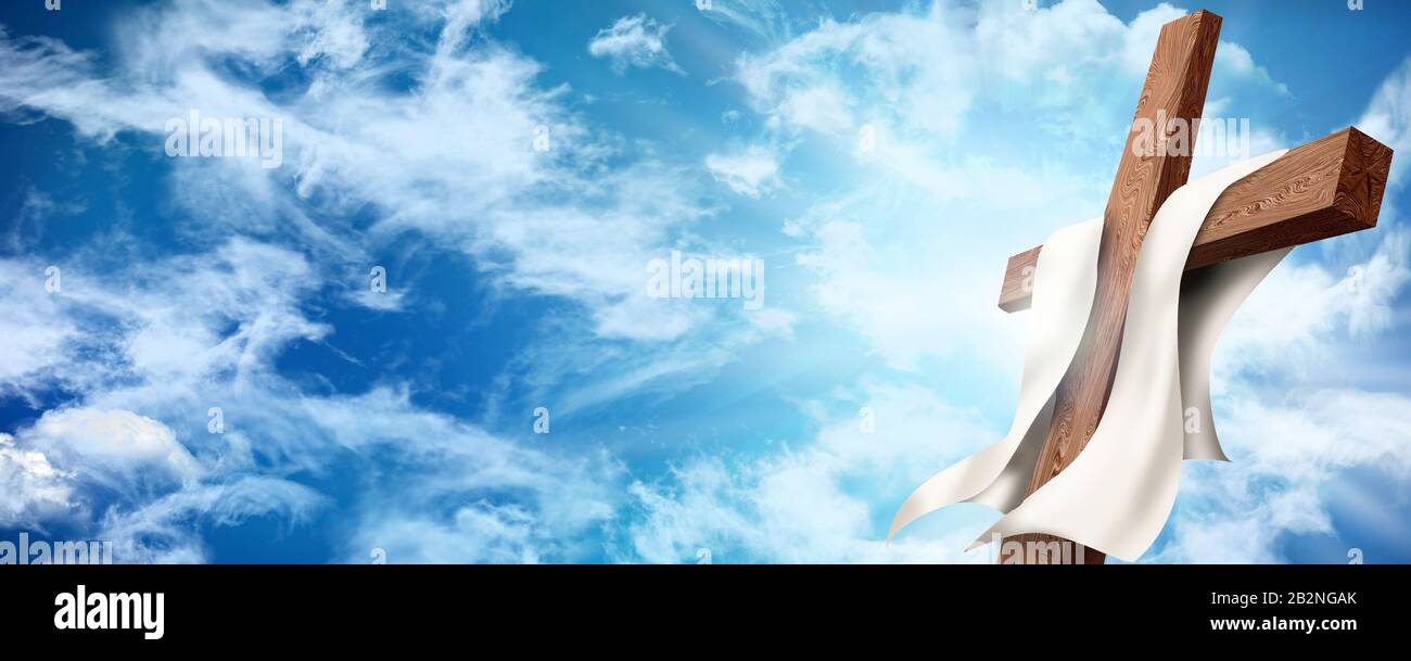 Web banner. Resurrection or crucifixion. Christian Easter concept ...