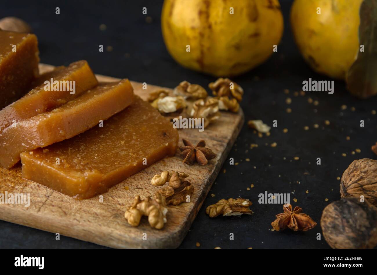 Quince candy slices, traditional spanish recipe Stock Photo - Alamy