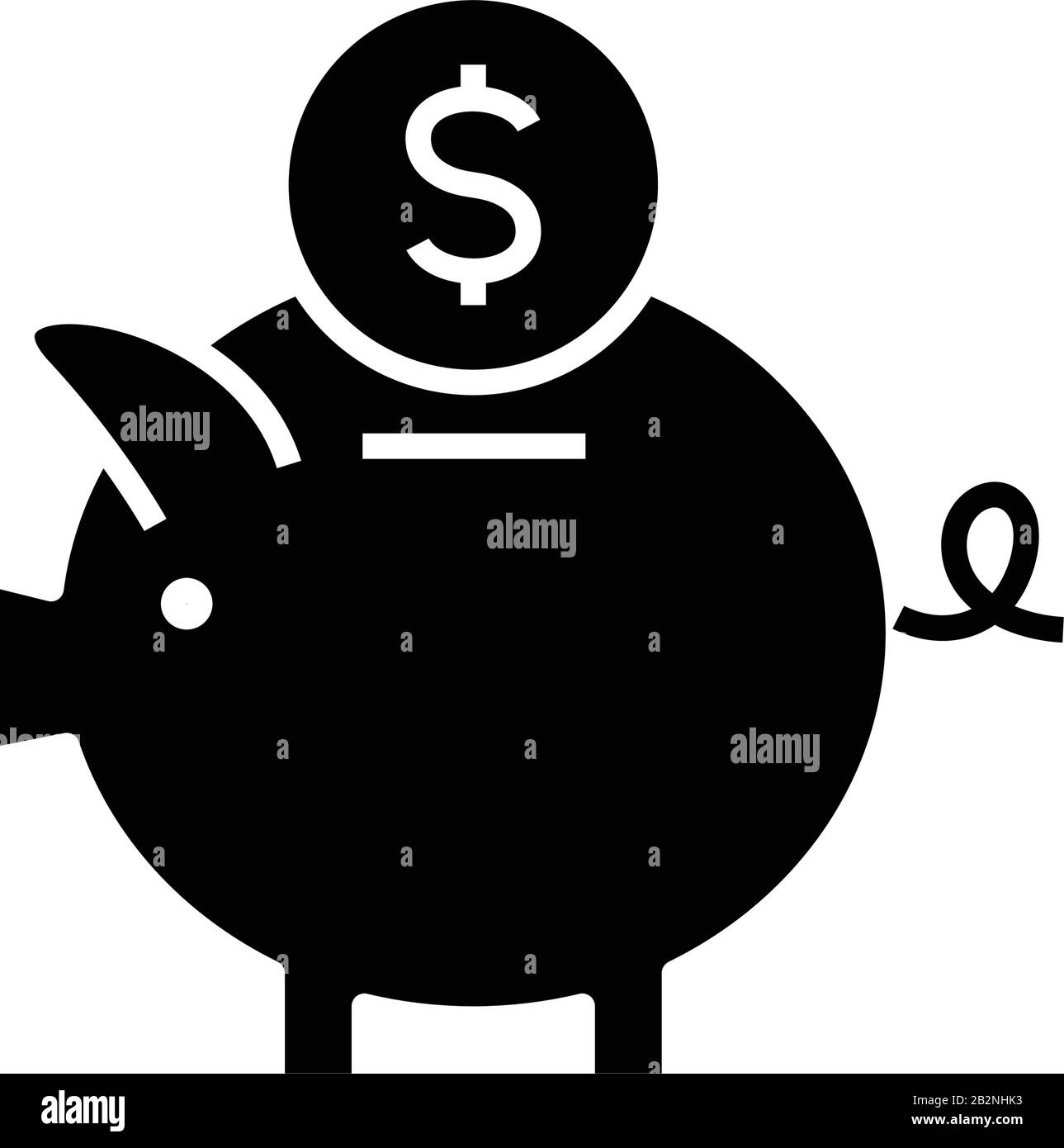 Money savings black icon, concept illustration, vector flat symbol ...