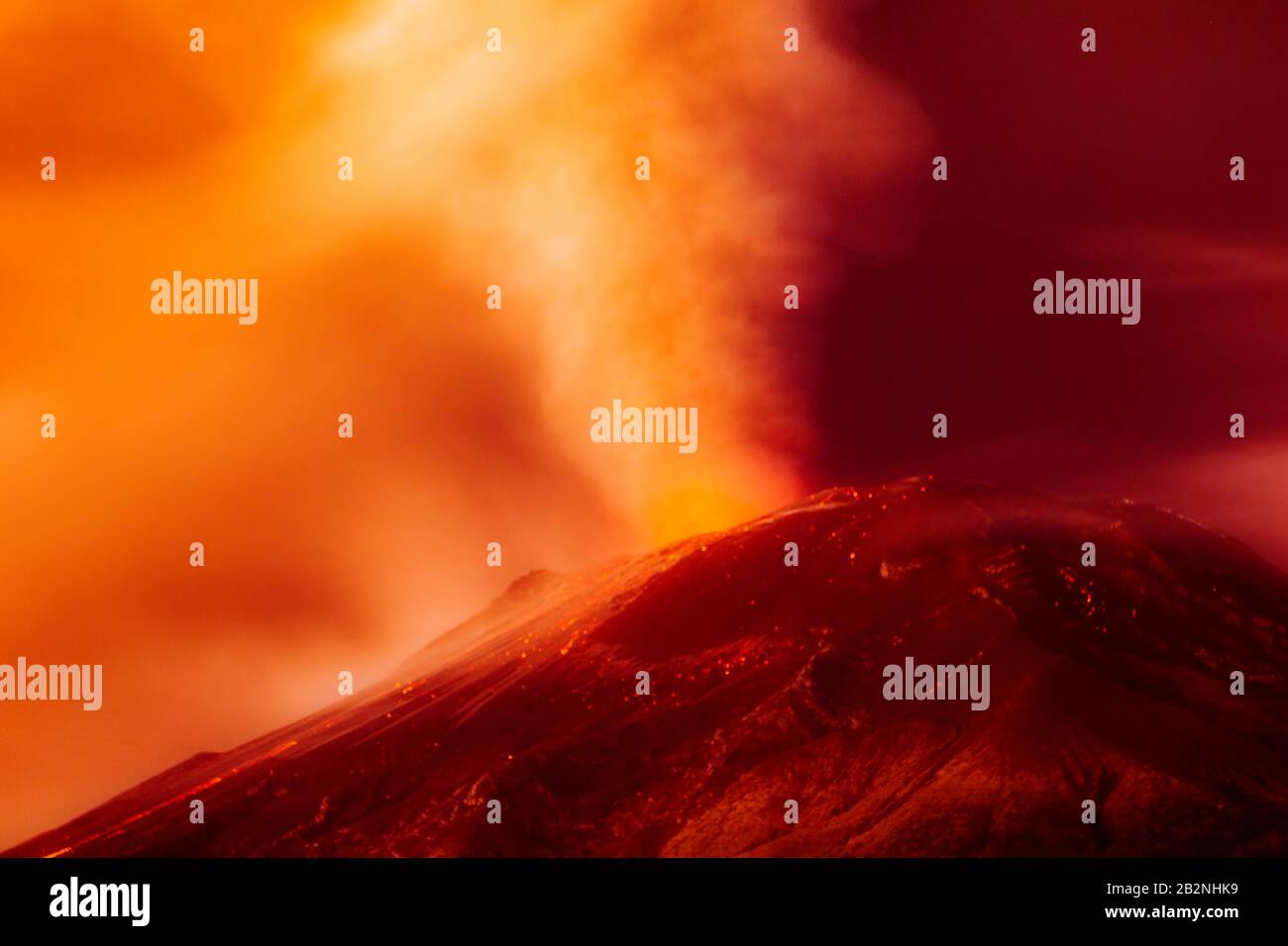 Dramatic Volcanic Eruption By Night Long Exposure Tungurahua Volcano ...