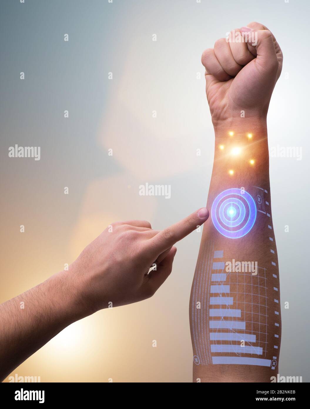 The human robotic hand in futuristic concept Stock Photo - Alamy