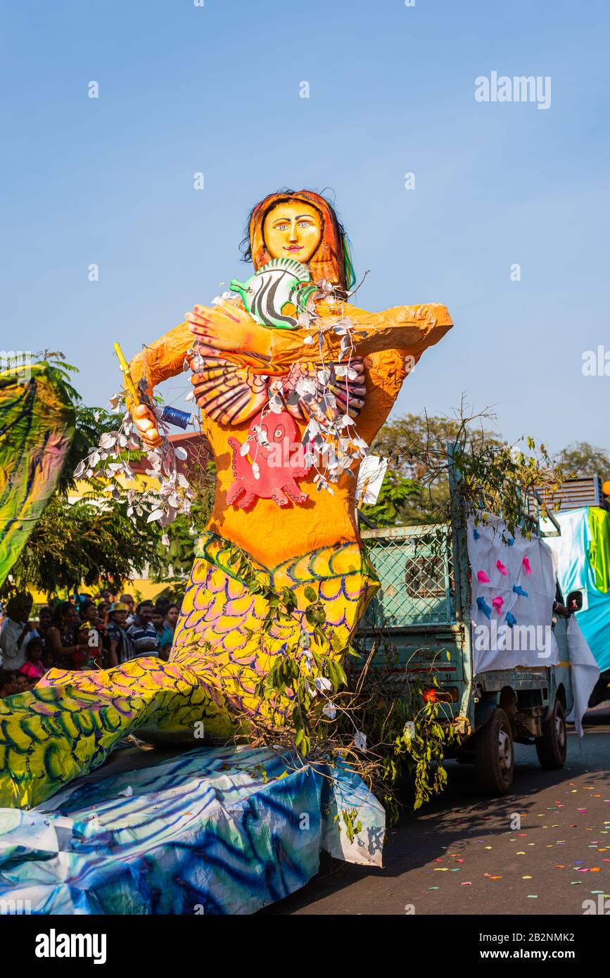 Margao,Goa/India- Feb 23 2020: Floats and characters on display during ...