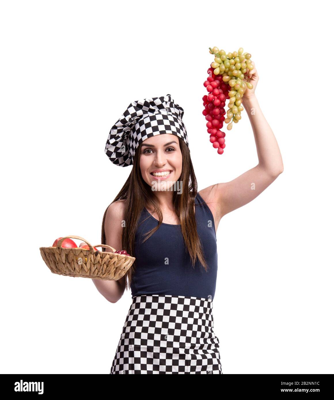 The young woman cook isolated on white background Stock Photo - Alamy