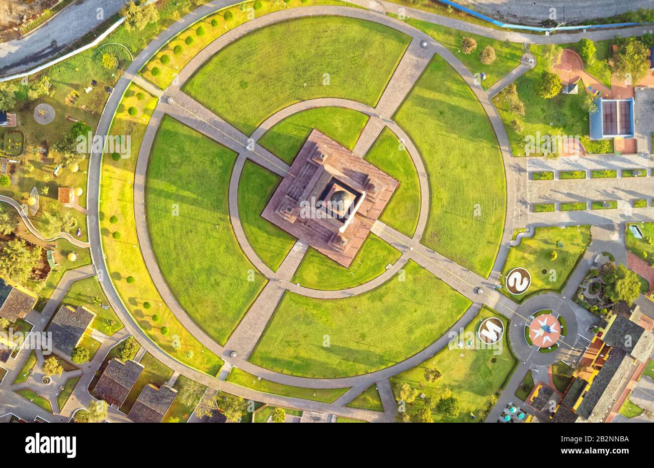 Mitad Del Mundo Center Of The World Monument In Quito Centered Aerial ...