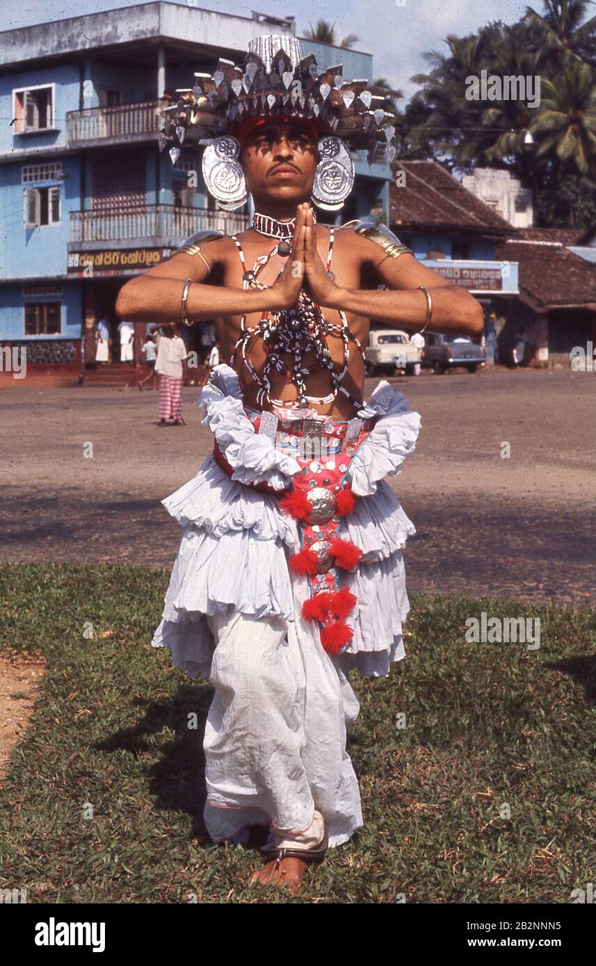 1960s, historical, native man standing outside in traditional dress or ...