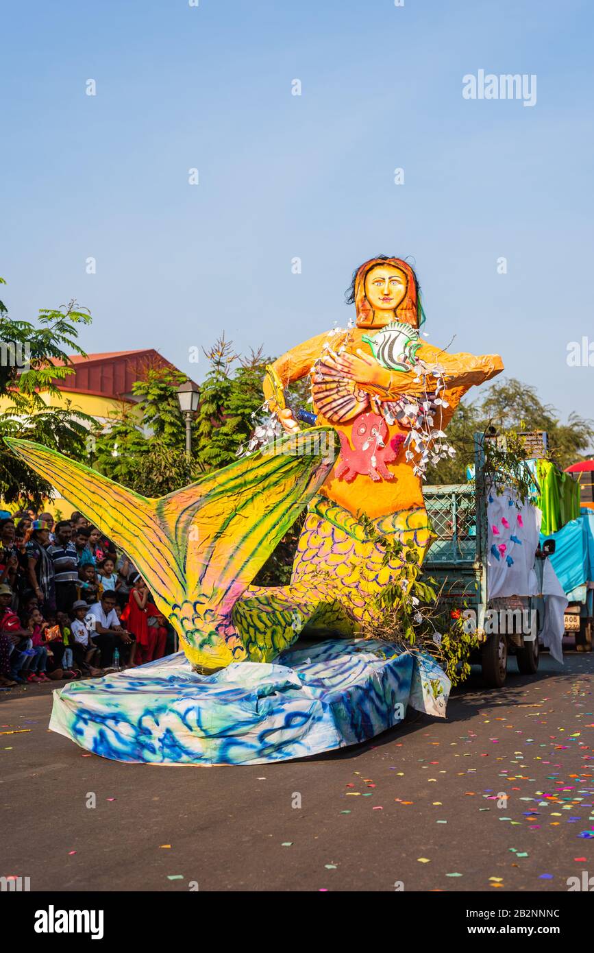 Margao,Goa/India- Feb 23 2020: Floats and characters on display during ...