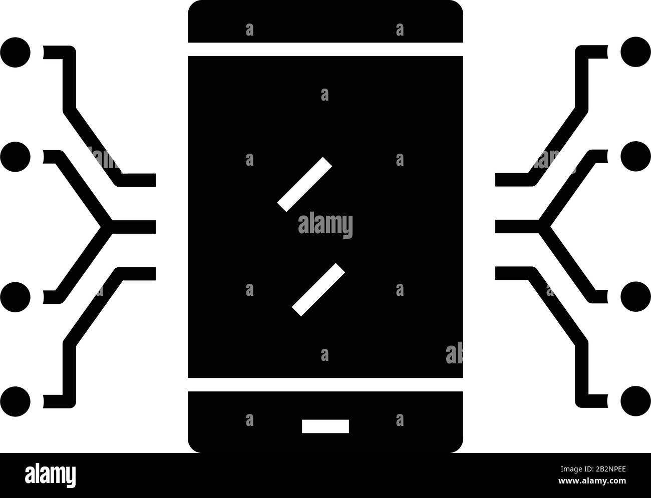 Mobile components black icon, concept illustration, vector flat symbol ...