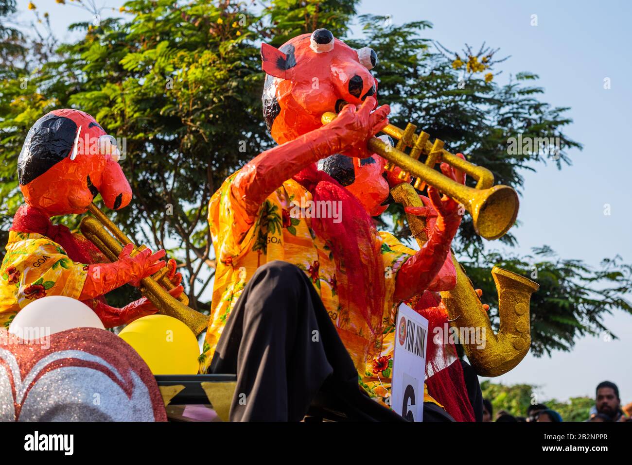 Margao,Goa/India- Feb 23 2020: Floats and characters on display during ...