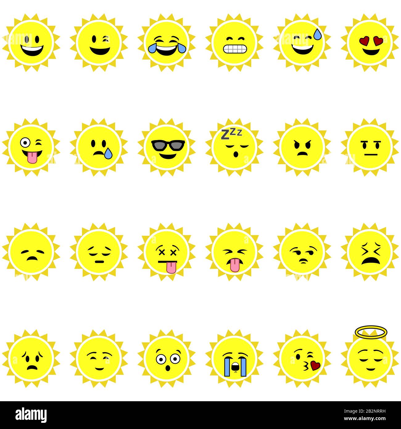 Set of emojis showing a cartoon sun with different faces Stock Vector ... Set of emojis showing a cartoon sun with different faces Stock Vector ...