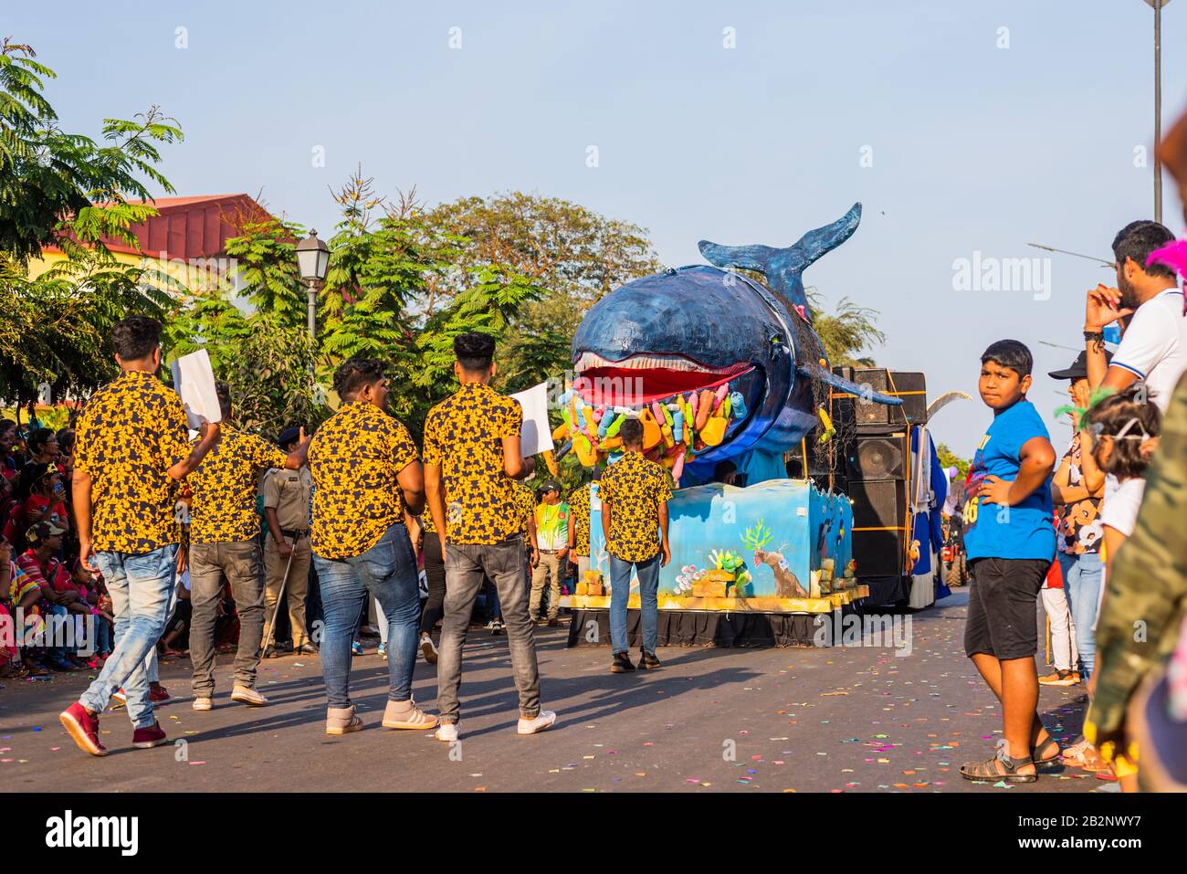 Margao,Goa/India- Feb 23 2020: Floats and characters on display during ...