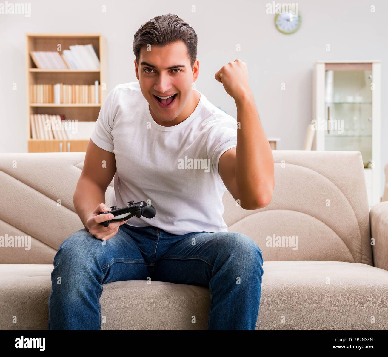 The man addicted to computer games Stock Photo - Alamy