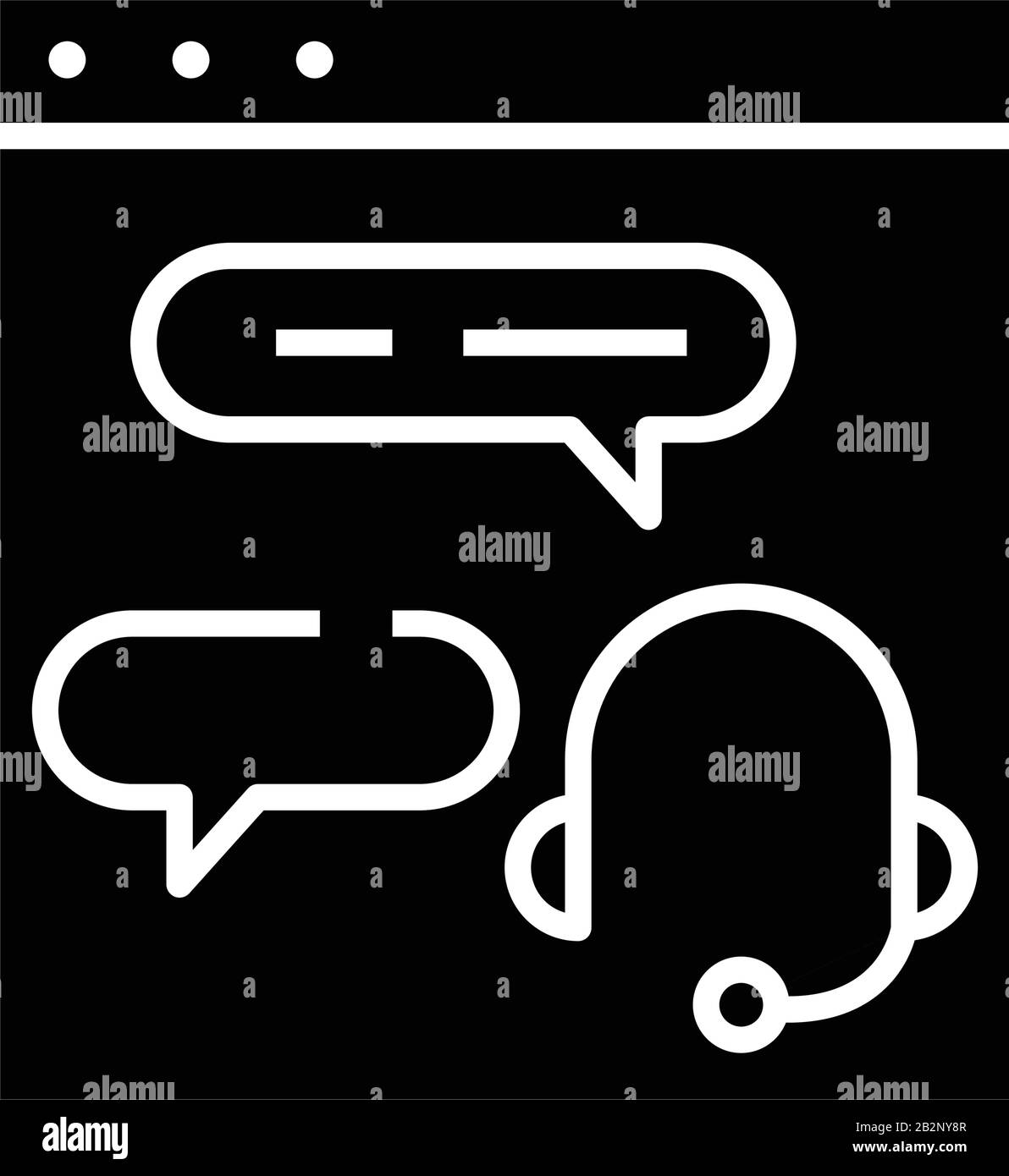 Online chating black icon, concept illustration, vector flat symbol ...
