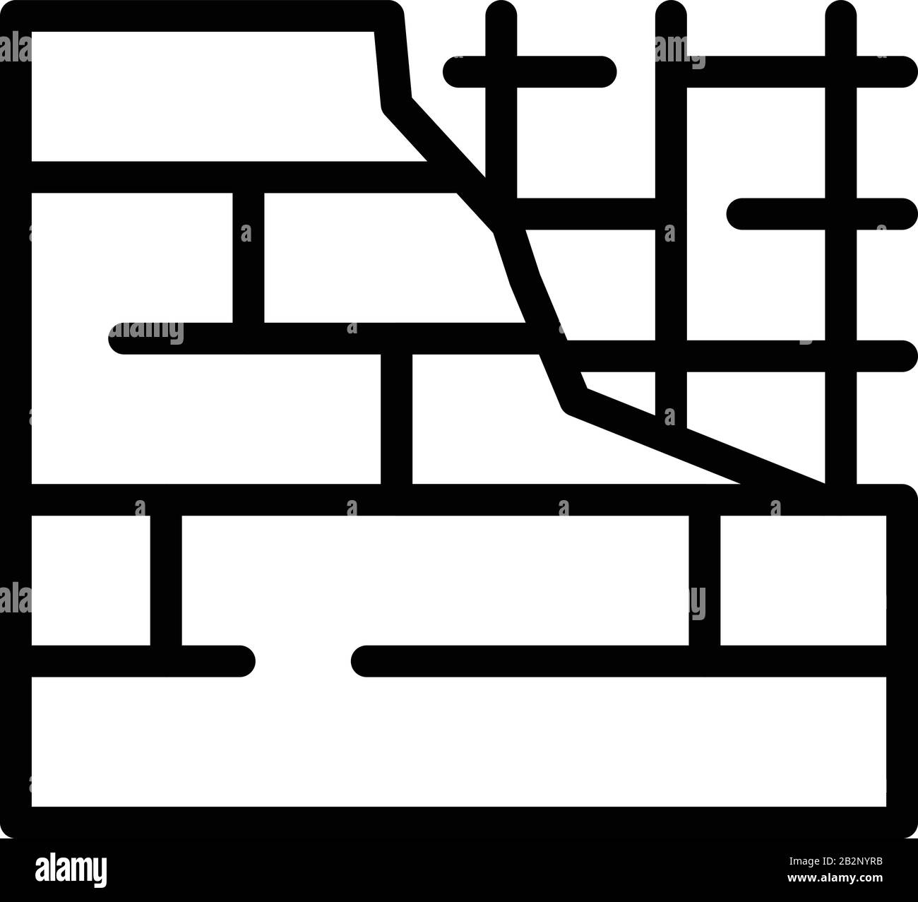 Brick wall icon, outline style Stock Vector Image & Art - Alamy