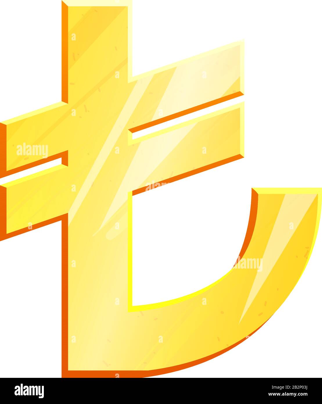 Golden lira TRY symbol on white background. Finance investment concept ...