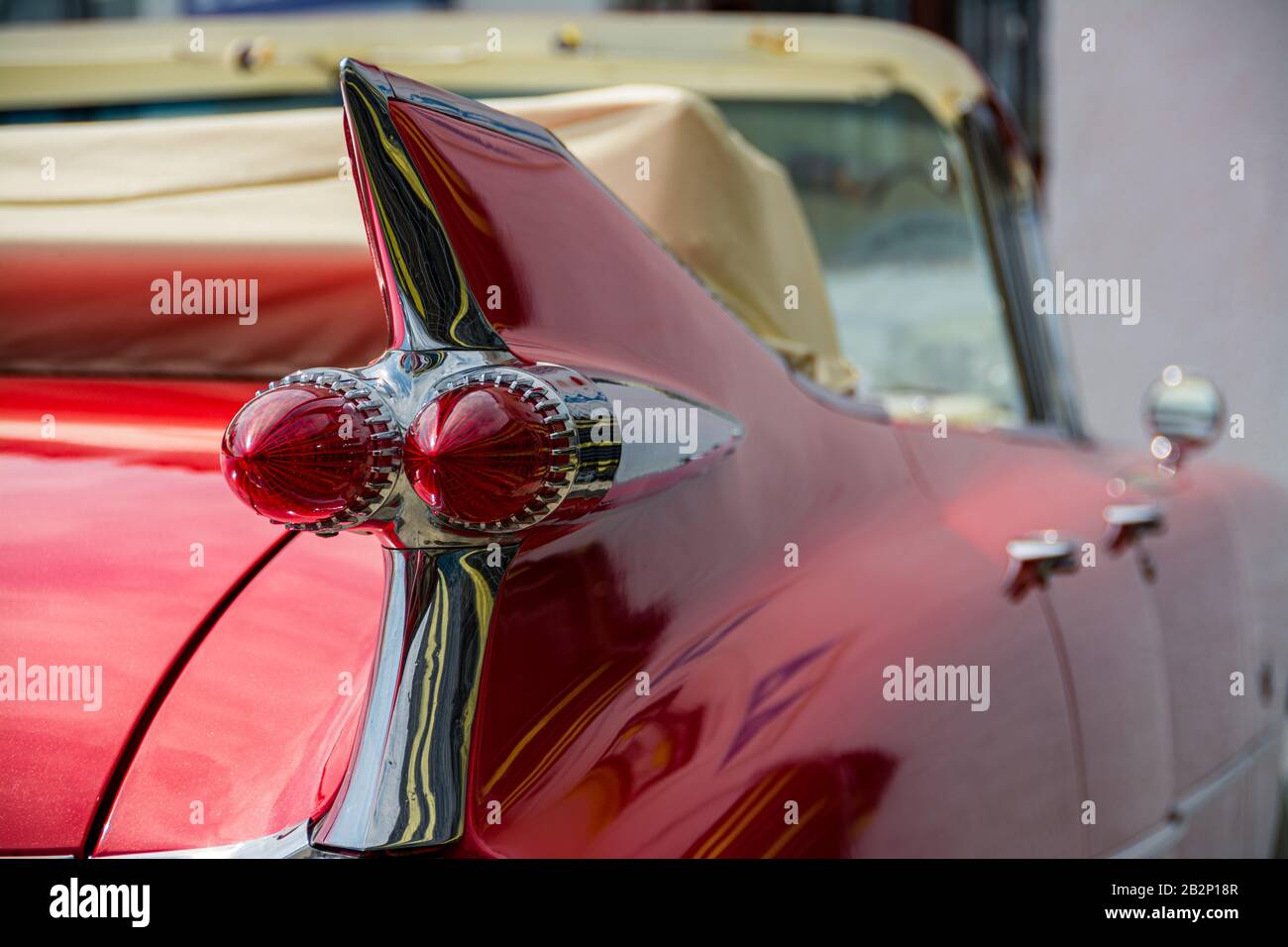 Old car Cadillac Convertible red 1950 Stock Photo - Alamy