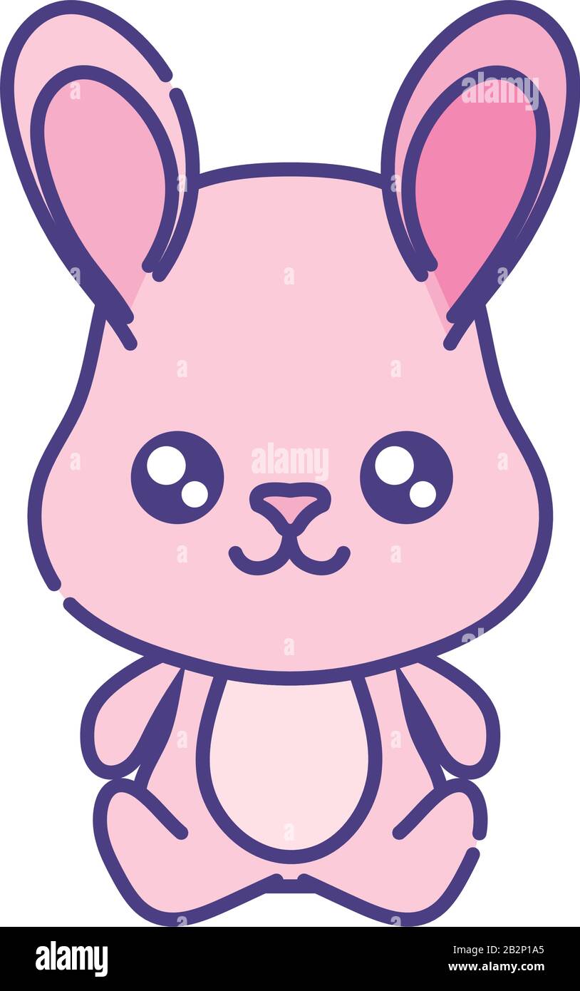 Cute kawaii rabbit cartoon design, Animal zoo life nature character ...