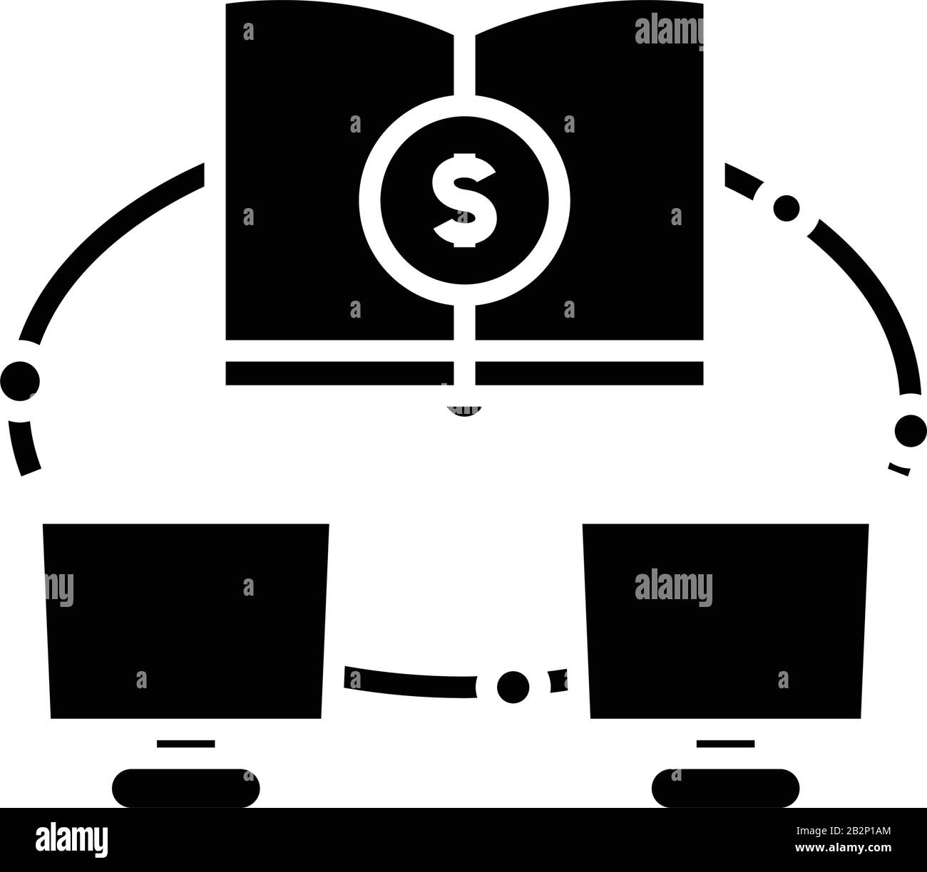 Online learning black icon, concept illustration, vector flat symbol ...
