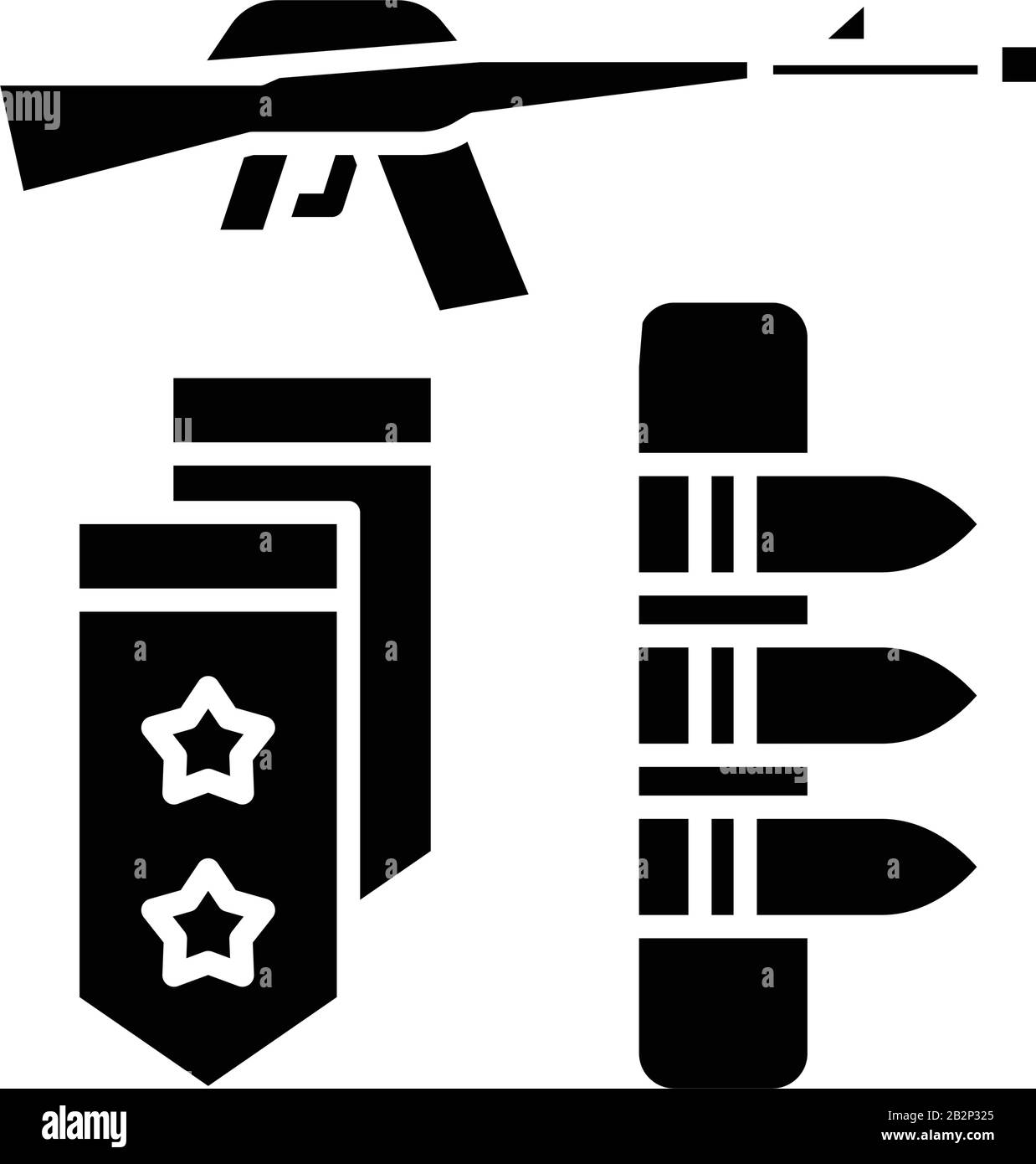 Military weapons black icon, concept illustration, vector flat symbol ...