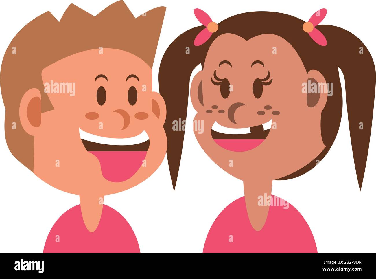 children smiling on white background vector illustration design Stock ...