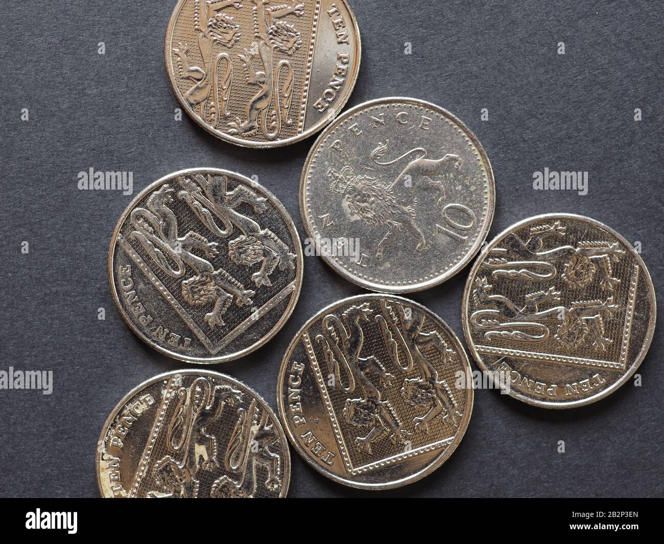 10 pence coin money (GBP), currency of United Kingdom Stock Photo - Alamy