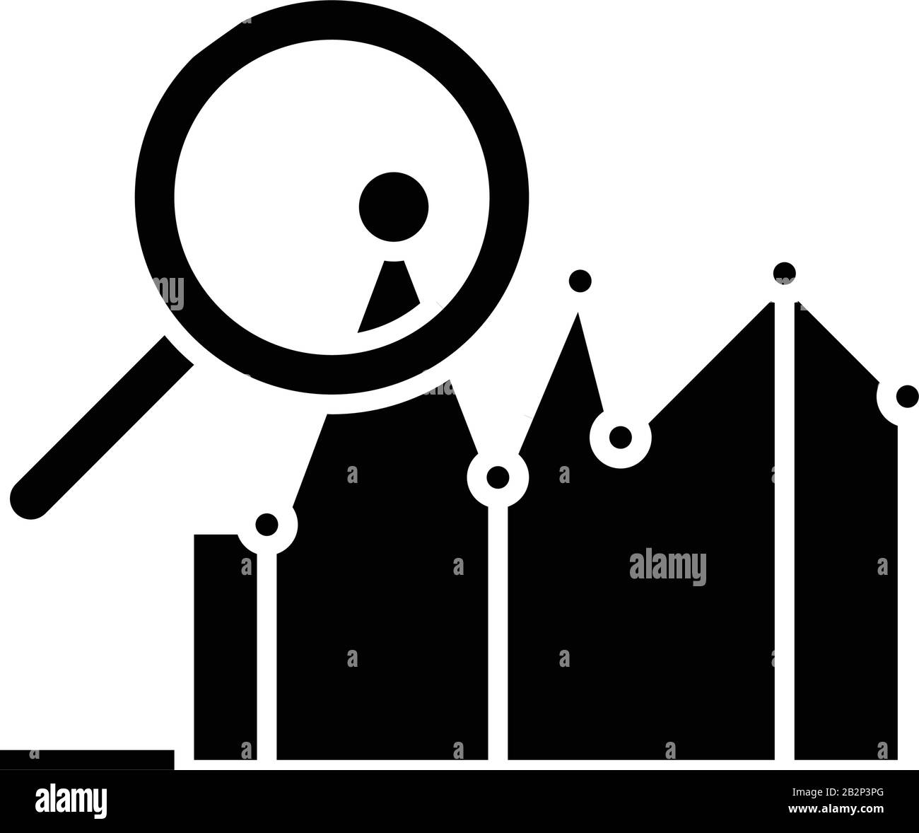 Market valuation black icon, concept illustration, vector flat symbol ...