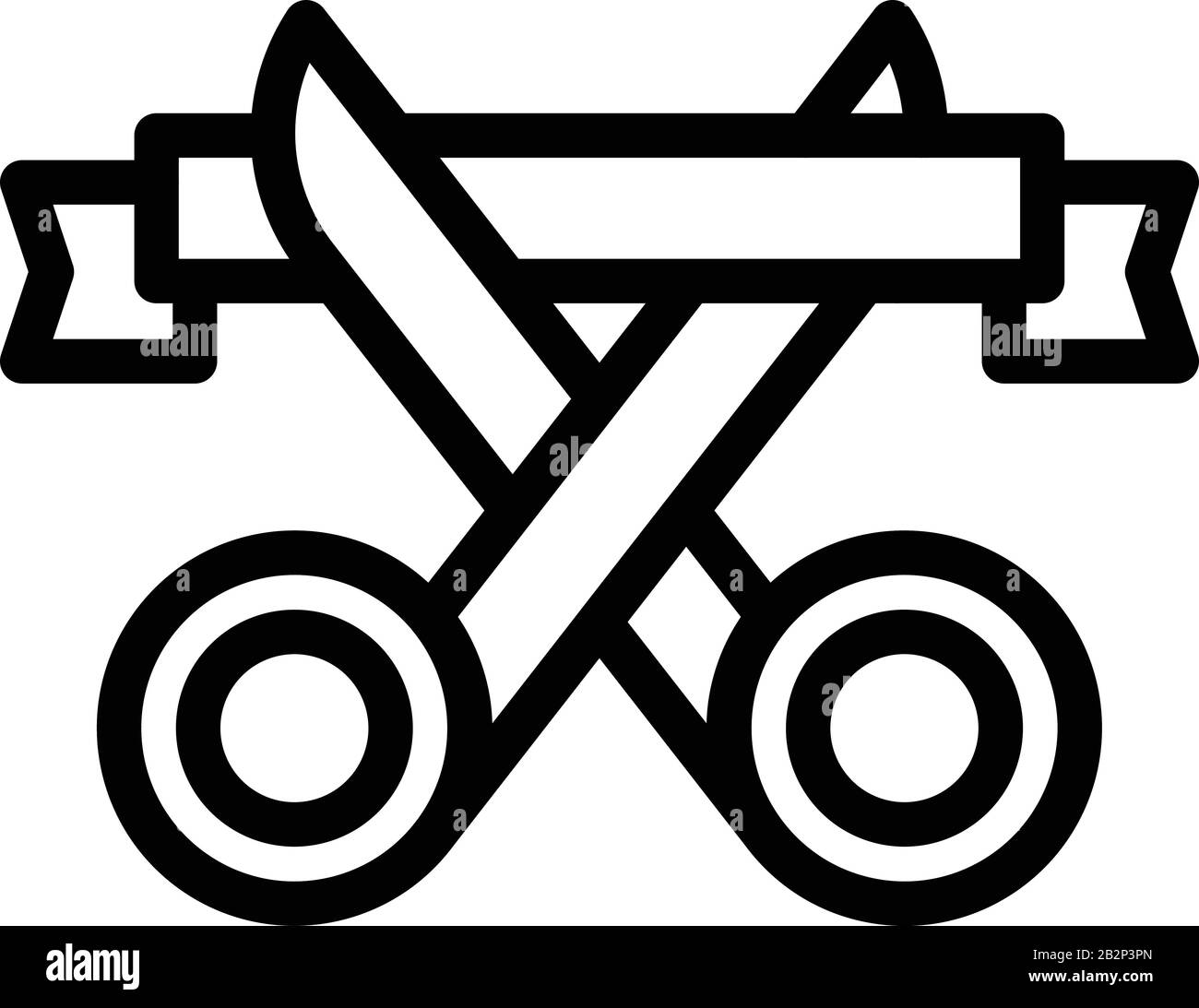 Scissors cut ribbon icon, outline style Stock Vector Image & Art - Alamy