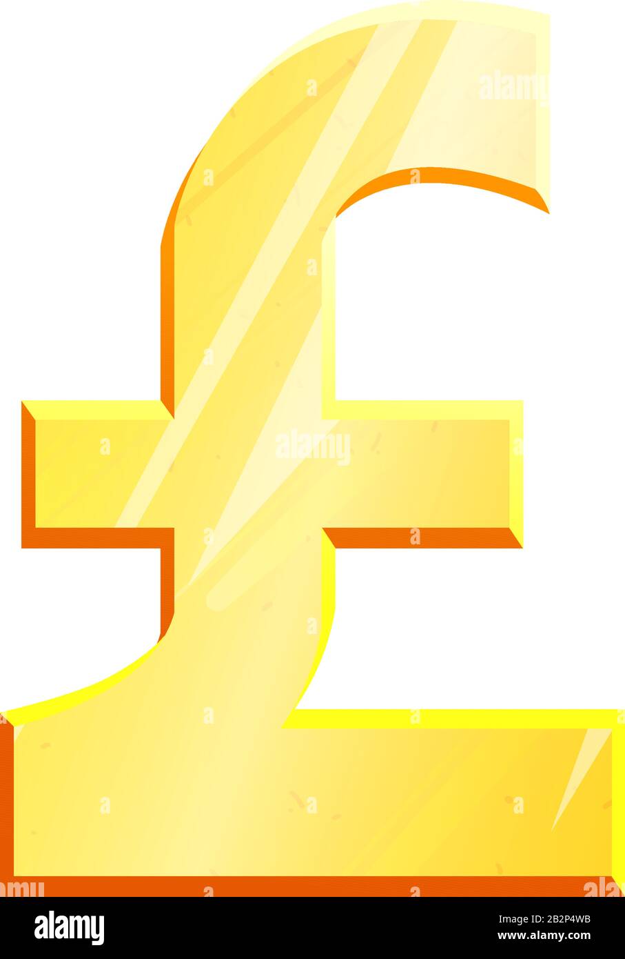 Golden pound sterling GBP symbol on white background. Finance ...
