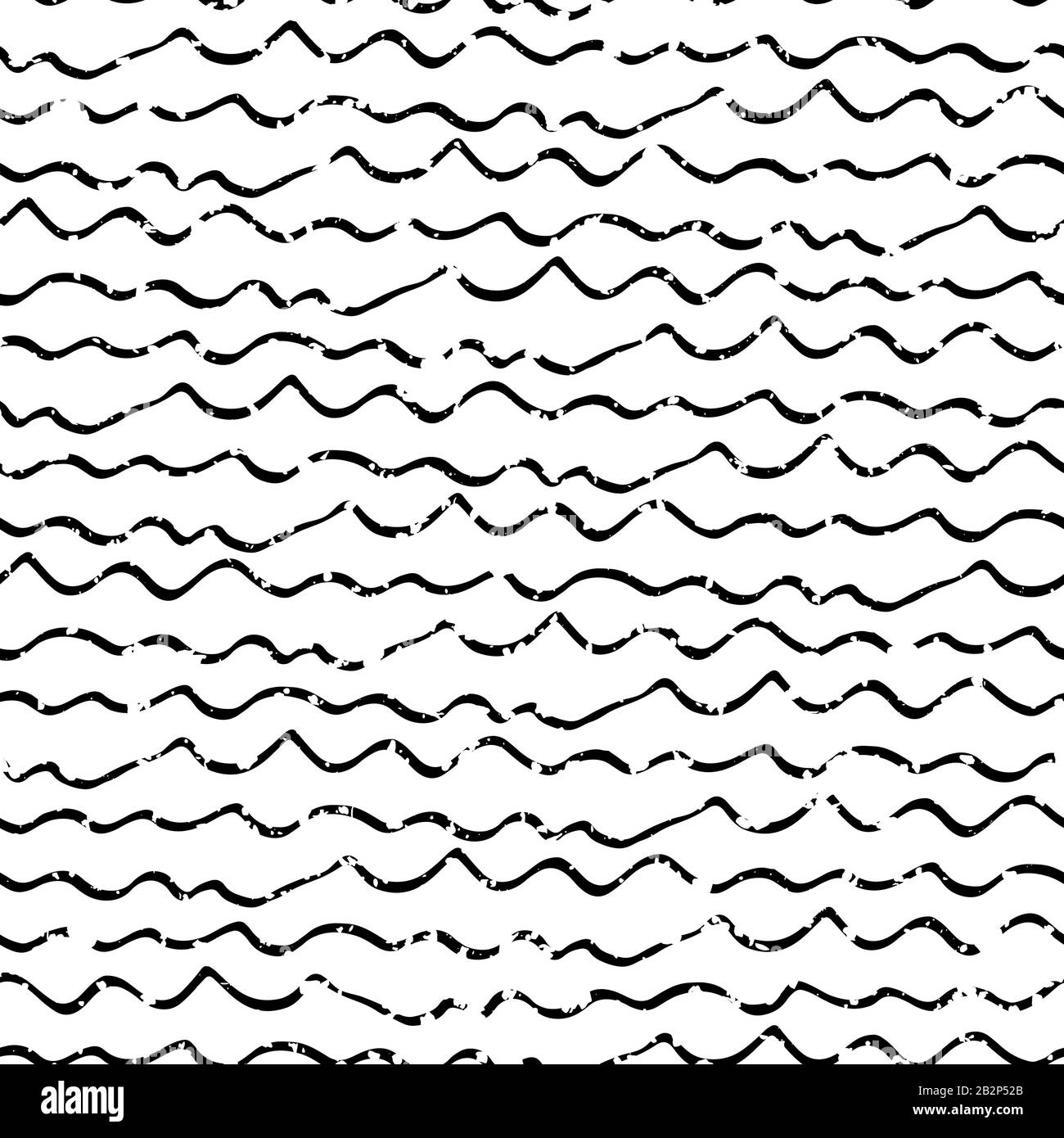 Wavy lines seamless vector pattern background. Irregular doodle style ...