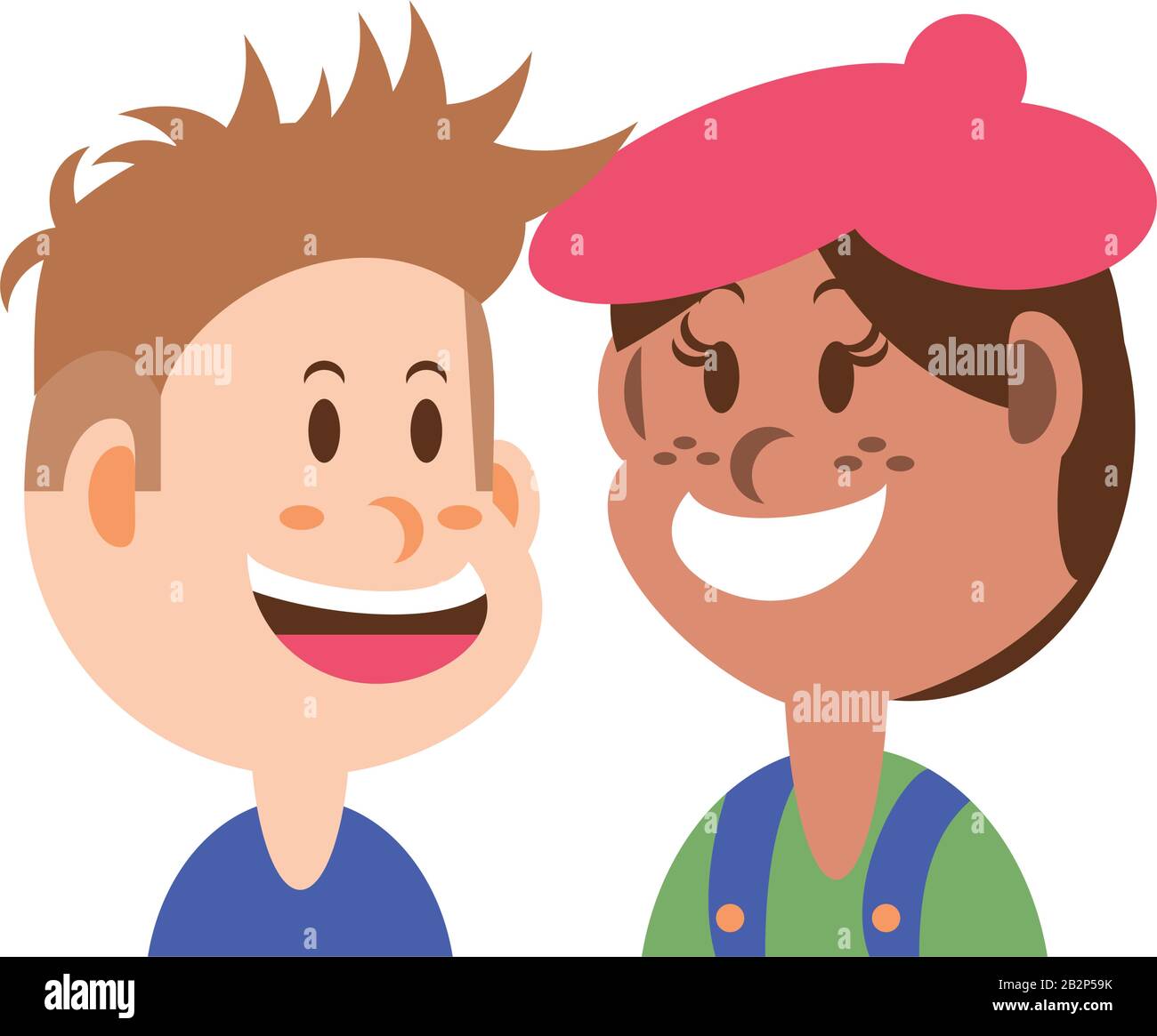 children smiling on white background vector illustration design Stock ...