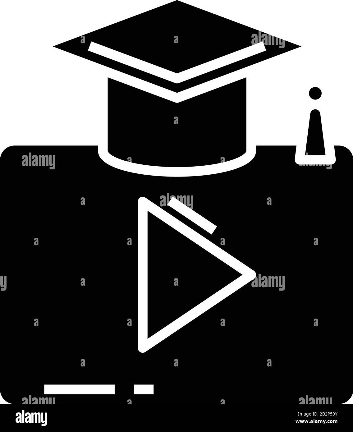 Online learning black icon, concept illustration, vector flat symbol ...
