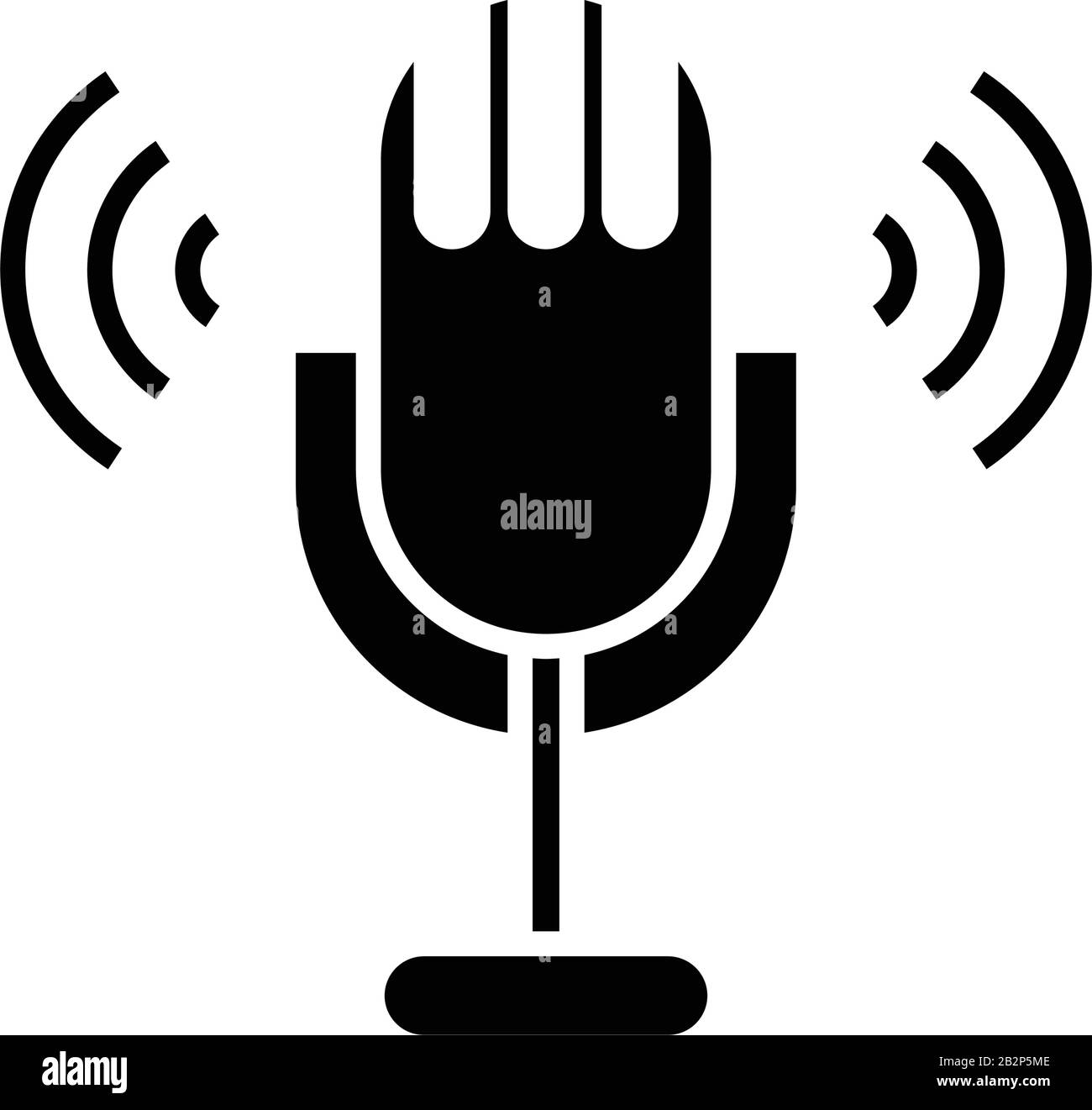 Microphone speech black icon, concept illustration, vector flat symbol ...