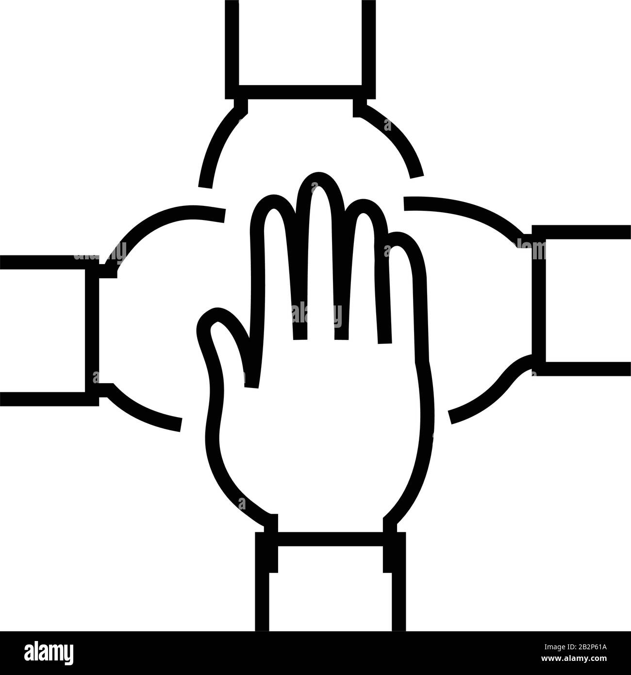 Teamwork agreement line icon, concept sign, outline vector illustration ...