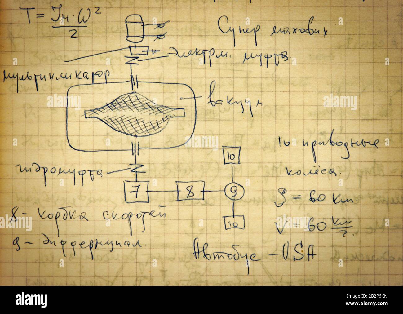Page of old textured vintage paper with the calculation of the ...
