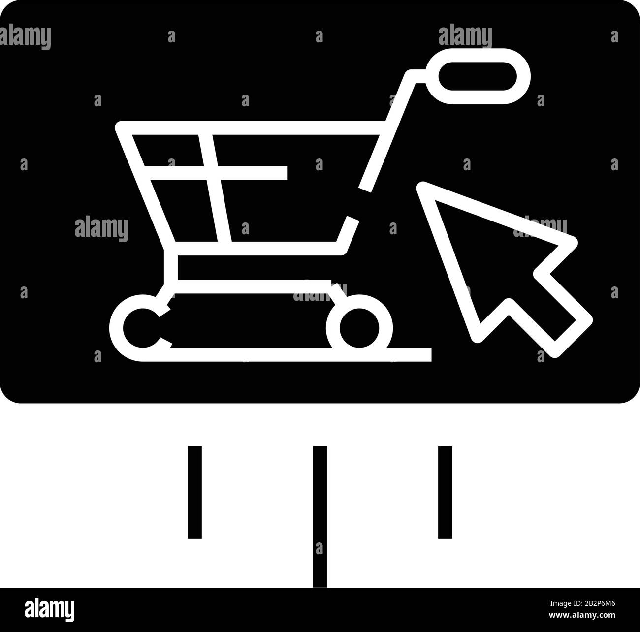 Online shop window black icon, concept illustration, vector flat symbol ...