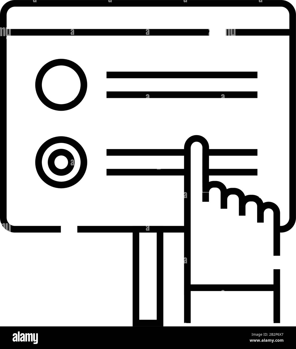 Taking a test line icon, concept sign, outline vector illustration ...