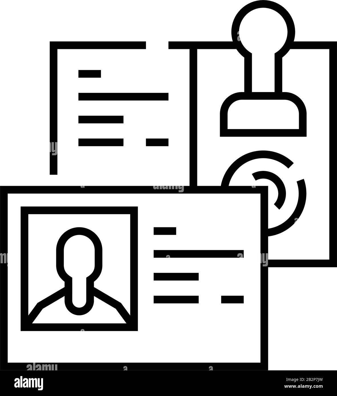 Taking id line icon, concept sign, outline vector illustration, linear ...