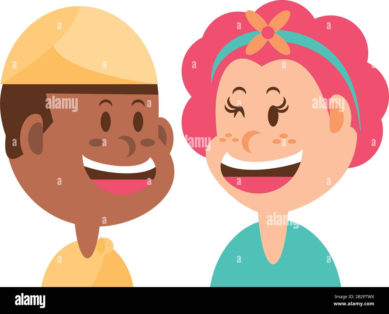 children smiling on white background vector illustration design Stock ...