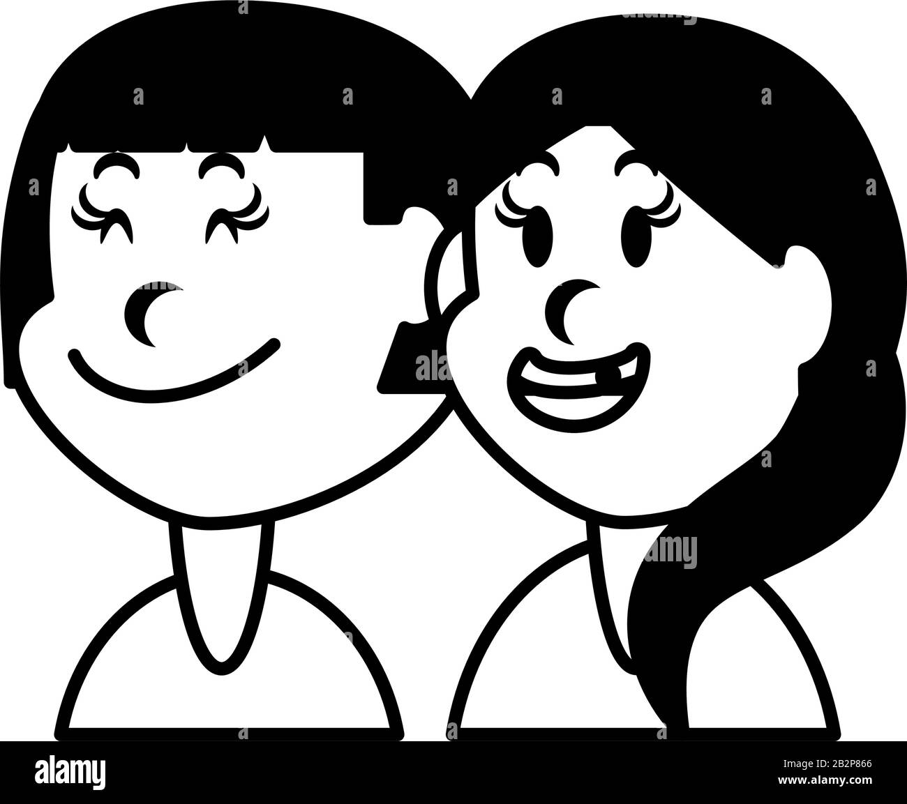 cute girls smiling on white background vector illustration design Stock ...