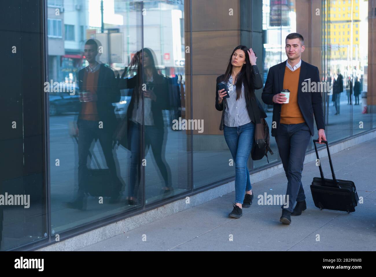 Portrait Of Business Team Outside Office. Meeting Concept. People ...