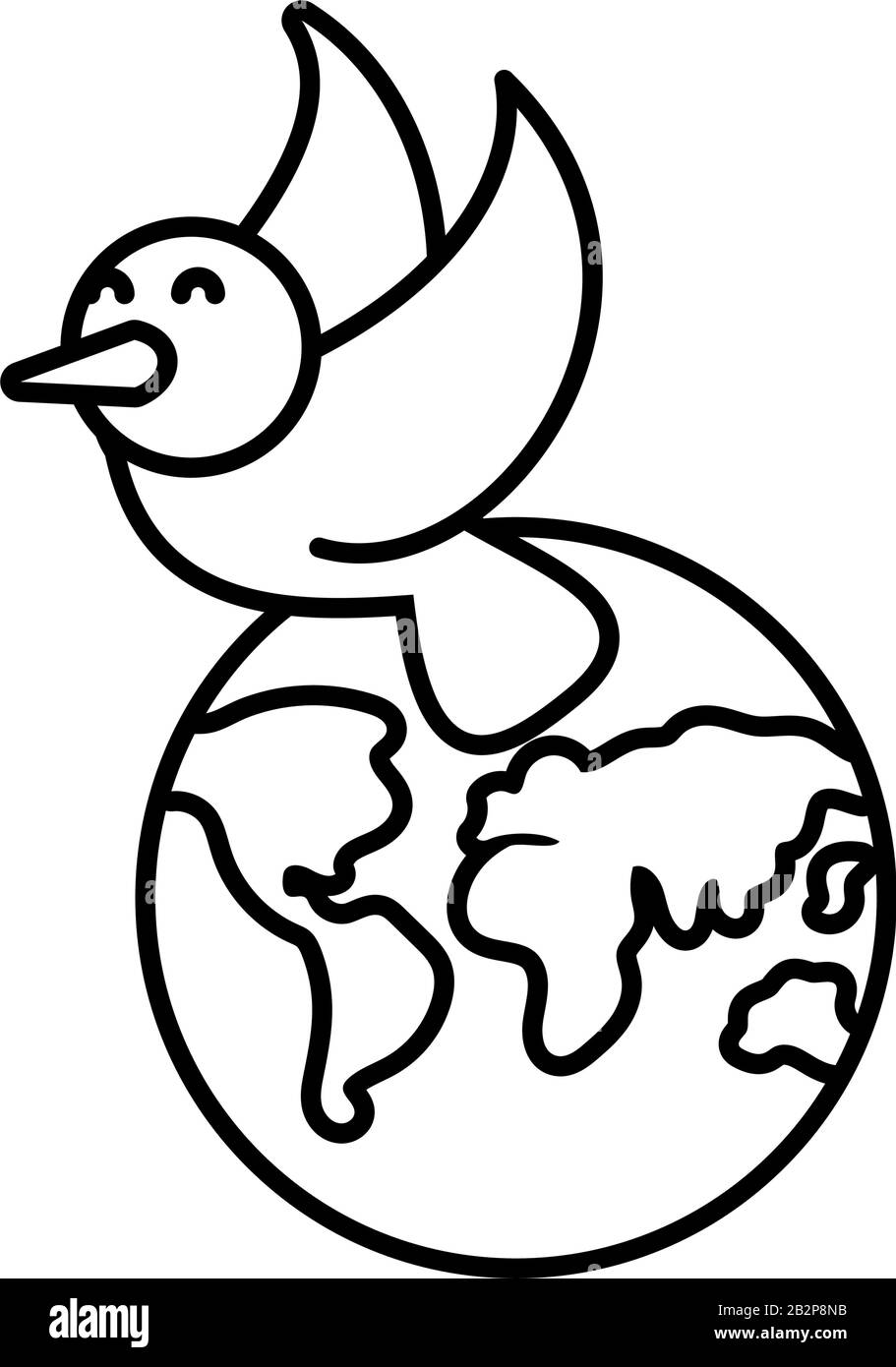 planet earth with a dove on white background vector illustration design ...