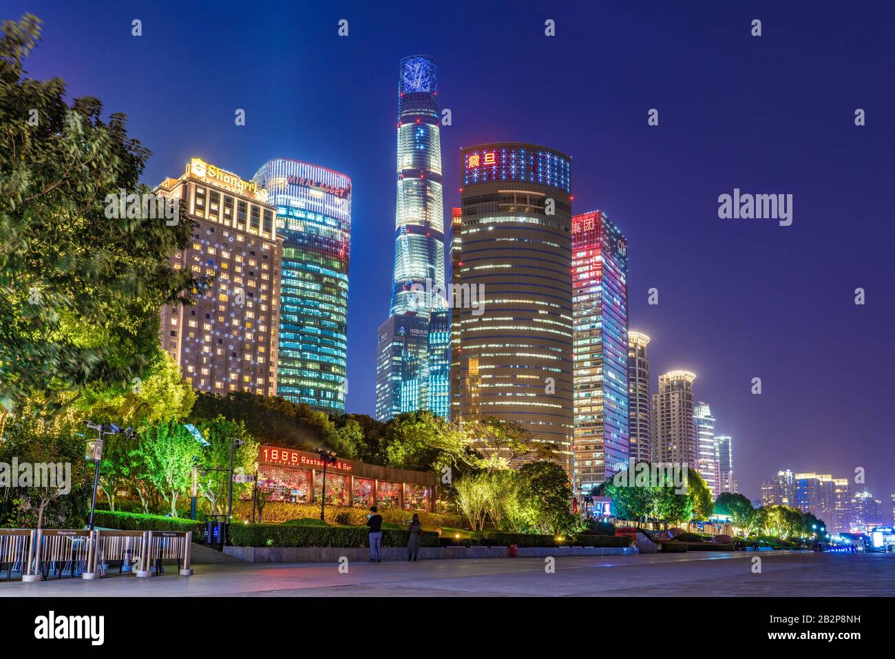 SHANGHAI, CHINA, OCTOBER 30: Night view of the Lujiazui financial ...