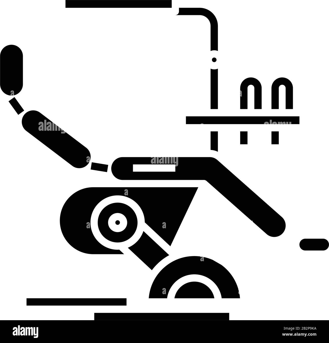 Patients chair black icon, concept illustration, vector flat symbol ...