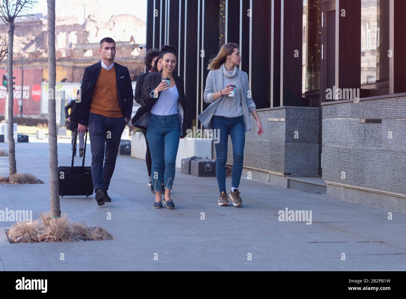 Portrait Of Business Team Outside Office. Meeting Concept. People ...