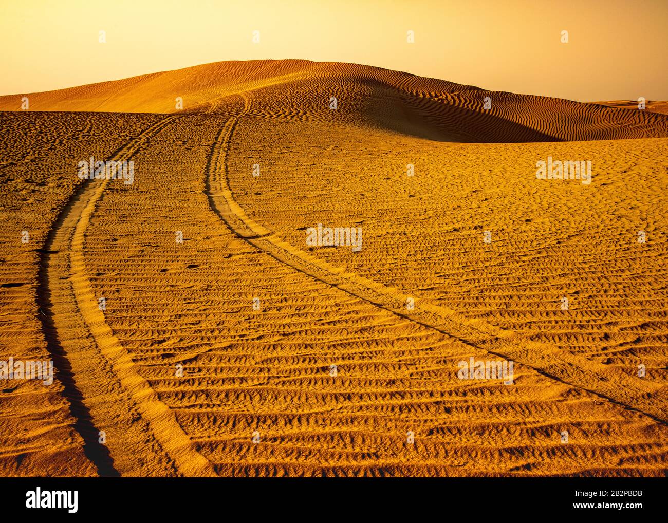 color image taken at dusk, abstract view of Tyre tracks through,the ...